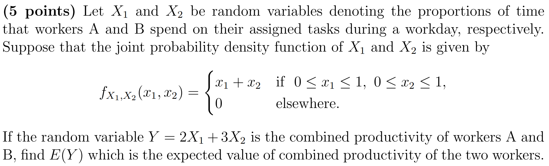 Solved ( 5 ﻿points) ﻿Let x1 ﻿and x2 ﻿be random variables | Chegg.com