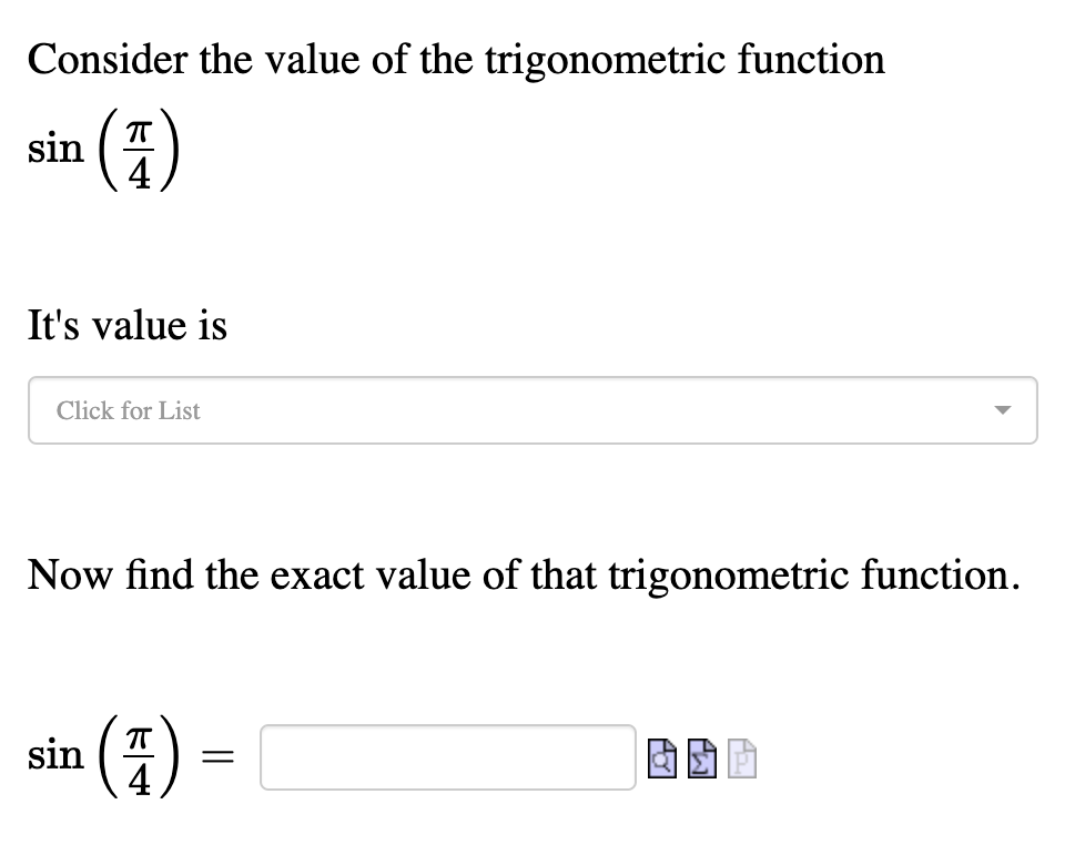Solved Consider the value of the trigonometric | Chegg.com