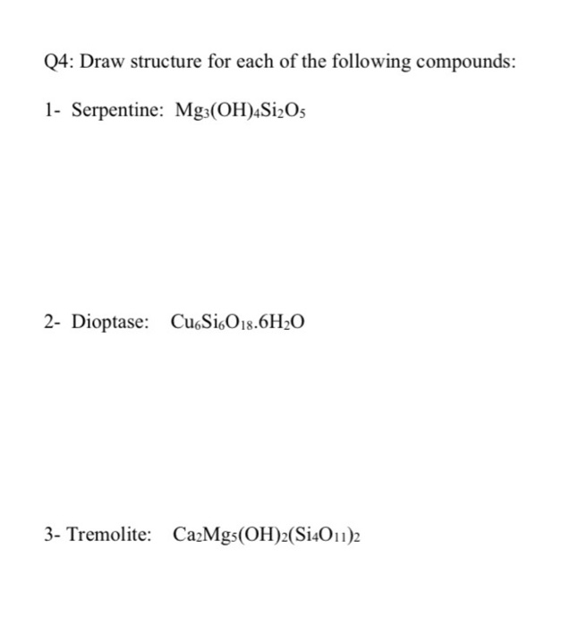 Solved Q4: Draw structure for each of the following | Chegg.com