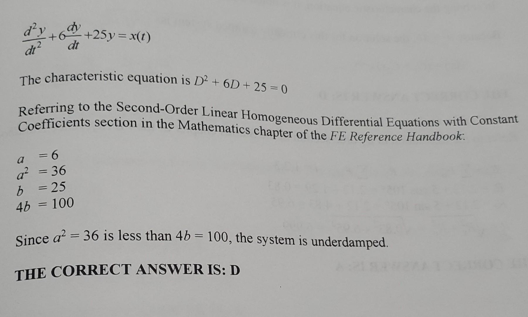 Solved 7. The following equation describes a second-order | Chegg.com