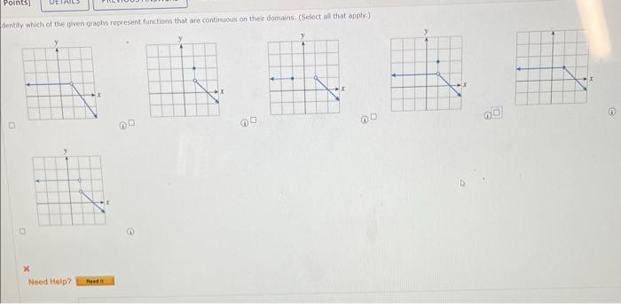 Solved entify which of the owen graphs represent functions | Chegg.com