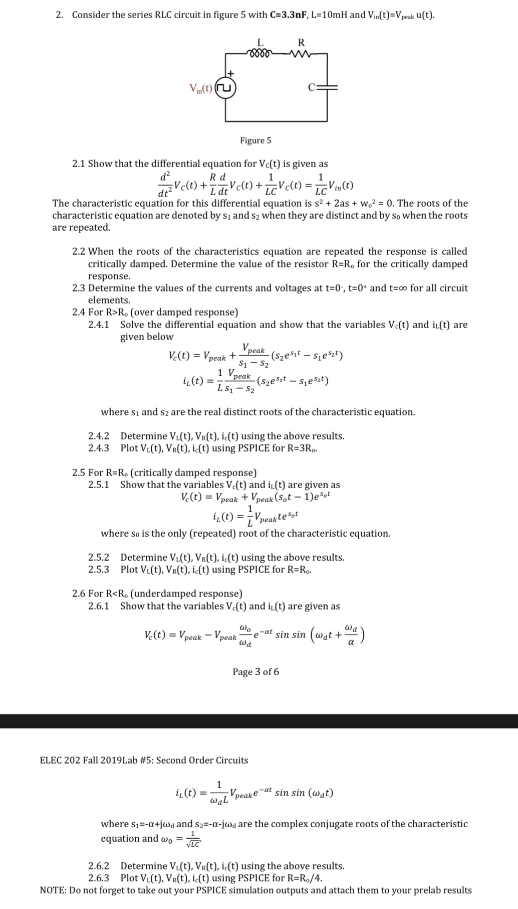 Consider the series RLC circuit in figure 5 ﻿with | Chegg.com