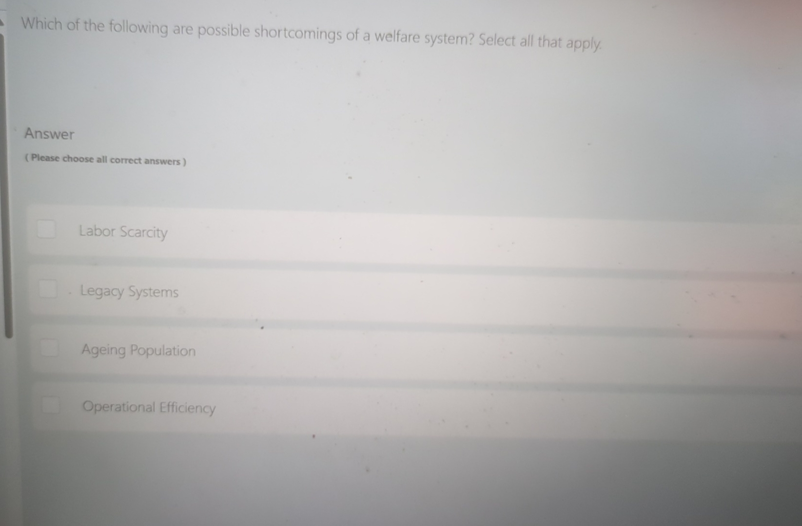Solved Which of the following are possible shortcomings of a | Chegg.com