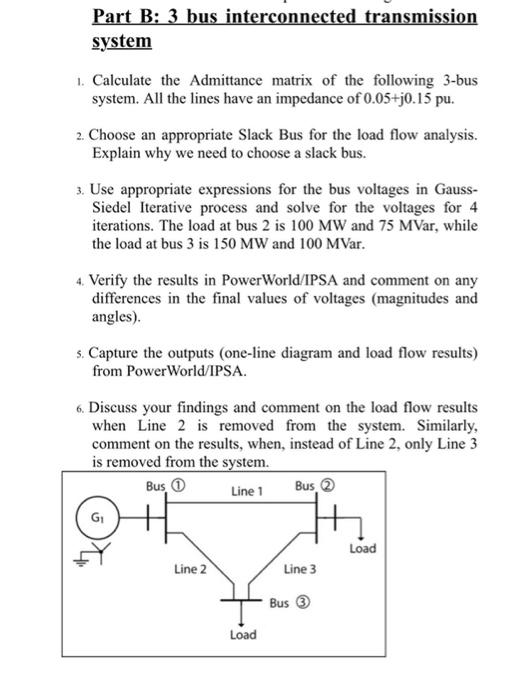 Solved Part B: 3 bus interconnected transmission system 1. | Chegg.com