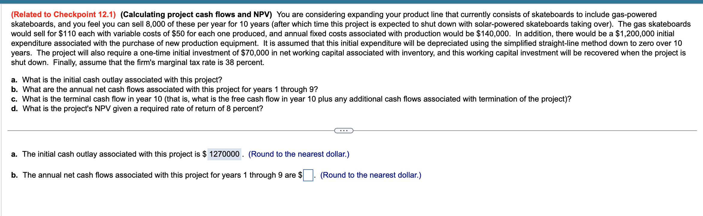 Solved (Related to Checkpoint 12.1) (Calculating project | Chegg.com