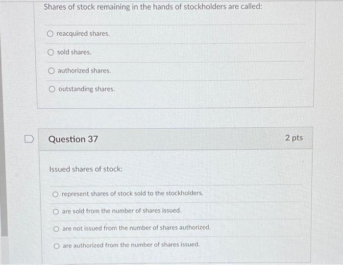 Solved Shares of stock remaining in the hands of | Chegg.com