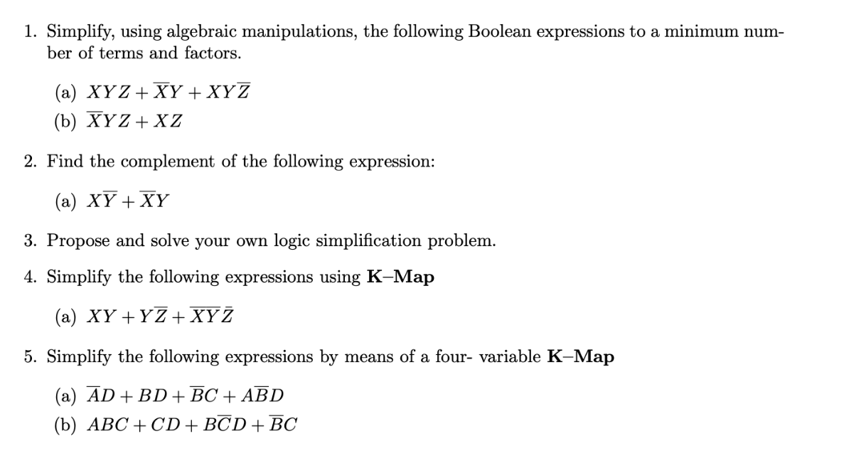 Solved 1. ﻿Simplify, using algebraic manipulations, the | Chegg.com