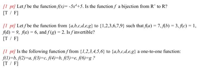 Solved [1 pt] Let f be the function f(x)=−5x4+5. Is the | Chegg.com