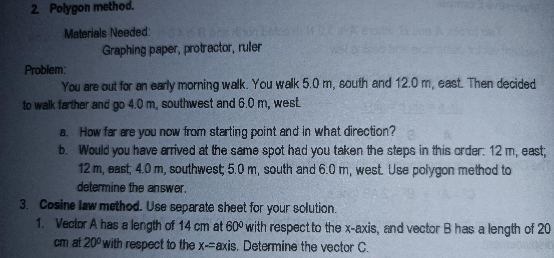 Solved 2. Polygon method. Materials Needed: on belo Graphing | Chegg.com