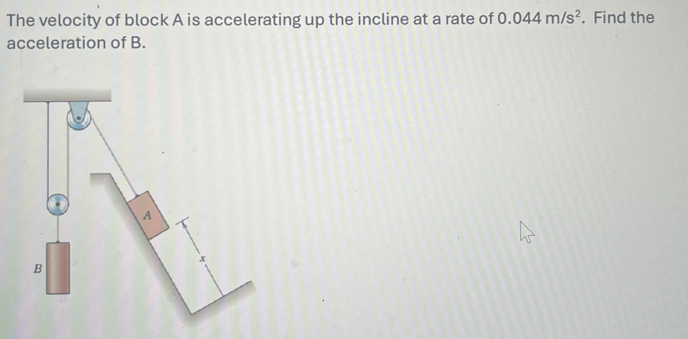 Solved The velocity of block A ﻿is accelerating up the | Chegg.com
