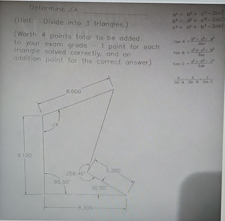Determine angle x(Hint: Divide into | Chegg.com