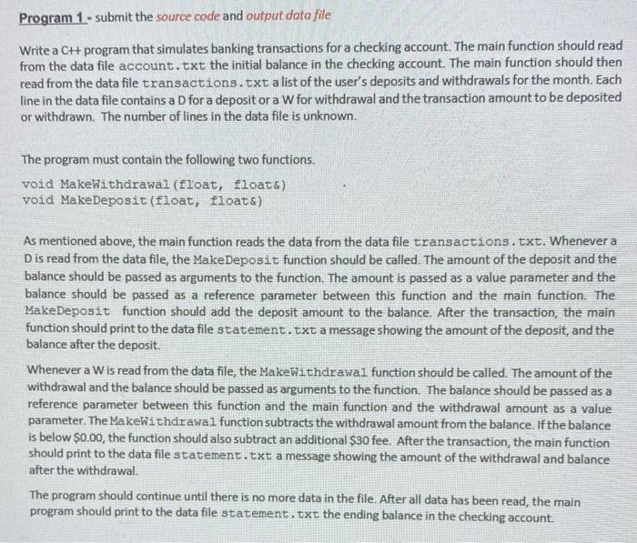 Solved Program 2-submit the source code, output screen, and | Chegg.com