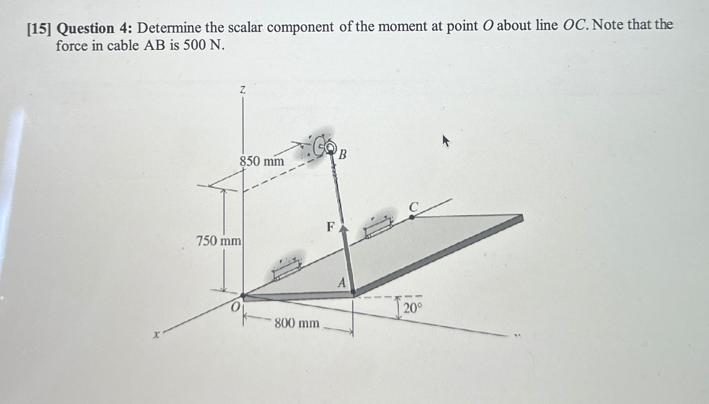 Solved [15] ﻿Question 4: Determine the scalar component of | Chegg.com