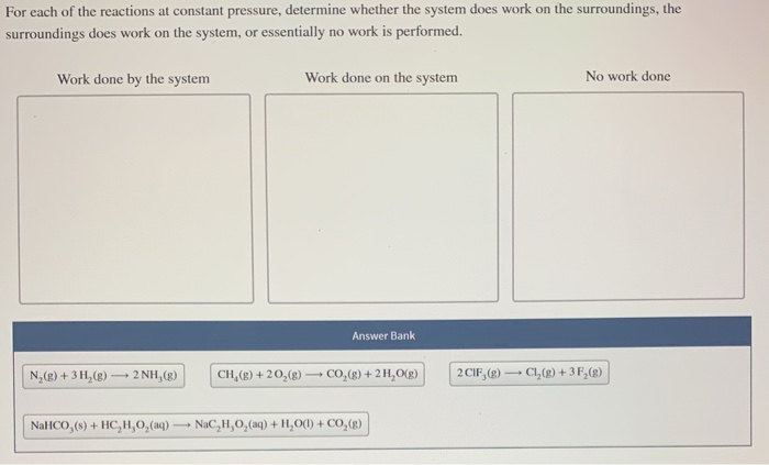 Solved For each of the reactions at constant pressure, | Chegg.com