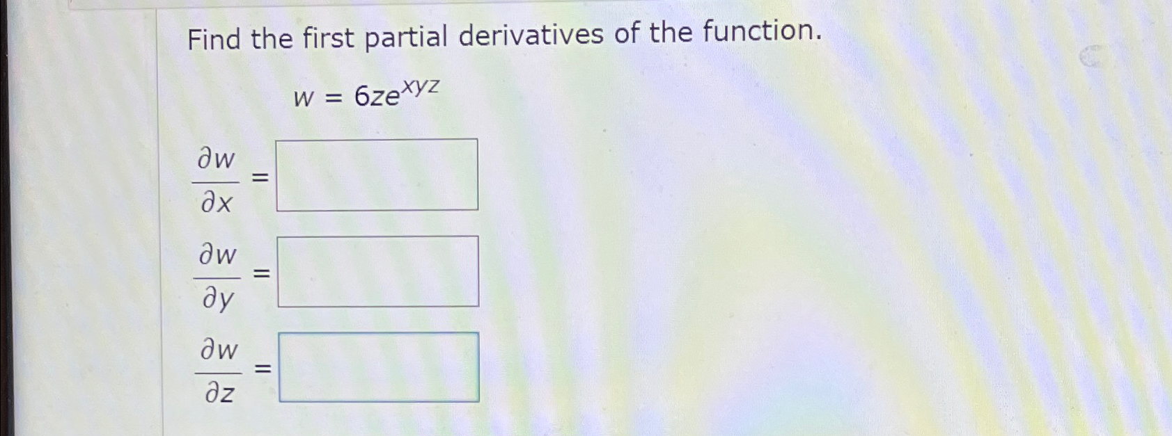 Solved Find the first partial derivatives of the | Chegg.com