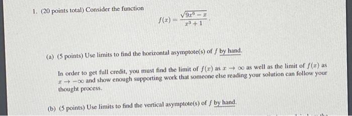 Solved 1. (20 points total) Consider the function f(x) = | Chegg.com