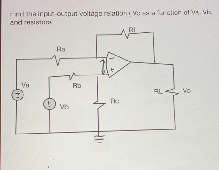 Solved Find the input-output voltage relation (Vo as a | Chegg.com
