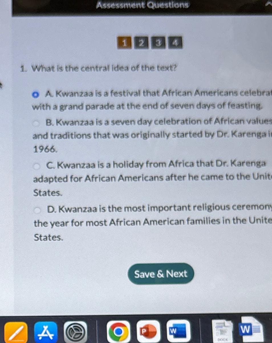Solved Assessment Questions(32)4What is the central idea of | Chegg.com