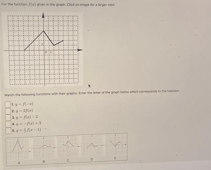 Solved For the function f(x) given in the graph. Click on | Chegg.com