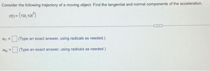 Solved Consider The Following Trajectory Of A Moving Object