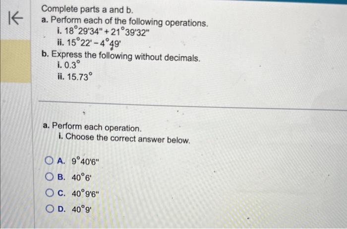 Solved Complete parts a and b. a. Perform each of the | Chegg.com