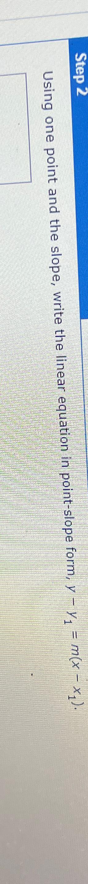 Solved Using one point and the slope, write the linear | Chegg.com