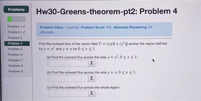 Solved Problems Hw30-Greens-theorem-pt2: Problem 4 Problem | Chegg.com
