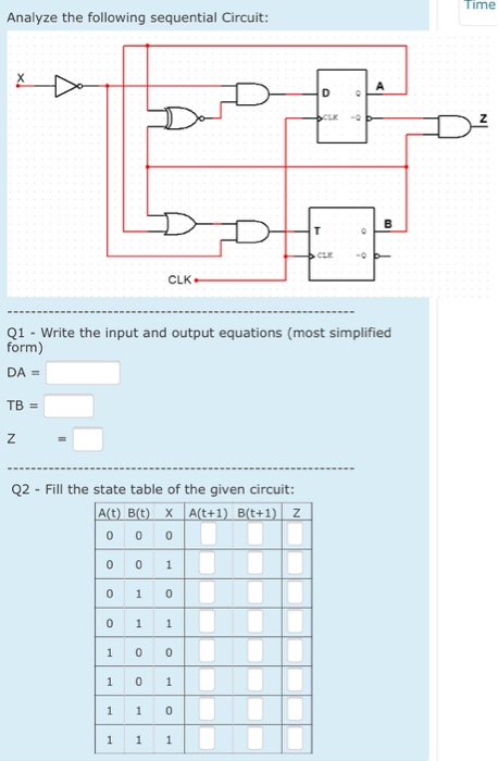 Solved Time Analyze the following sequential Circuit: А D -- | Chegg.com