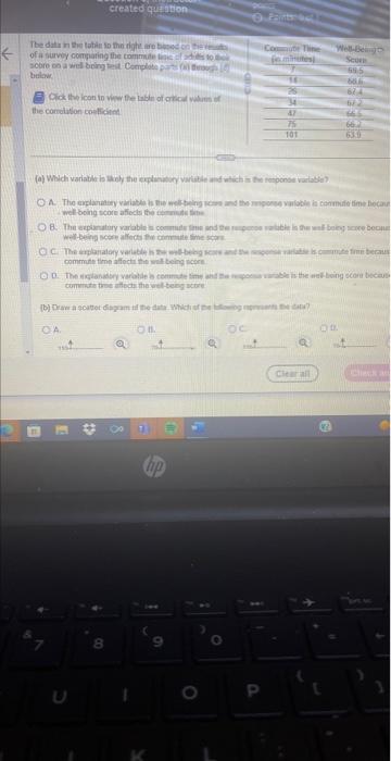belair the comolaton coeficited. commute time afocti | Chegg.com