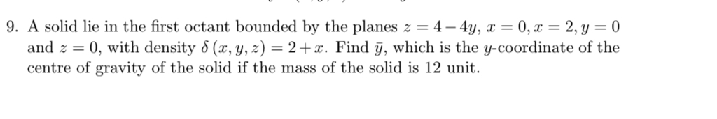 Solved A solid lie in the first octant bounded by the planes | Chegg.com