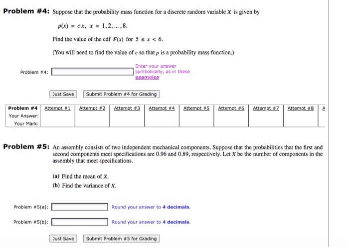 Solved Problem #4: Suppose that the probability mass | Chegg.com