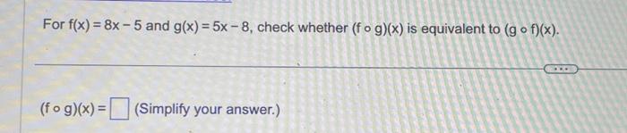 Solved (f o g)(x) = (g o f)(x) = Is the composition (f o | Chegg.com