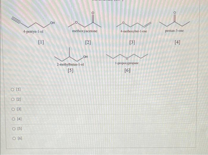 Solved below is spectrum A. Select the structure that | Chegg.com