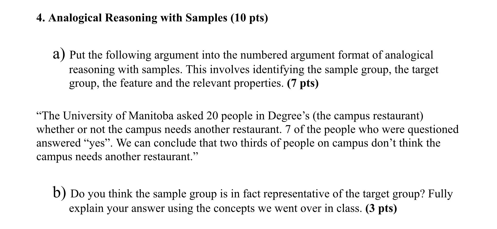 Analogical Reasoning with Samples (10 ﻿pts)a) ﻿Put | Chegg.com