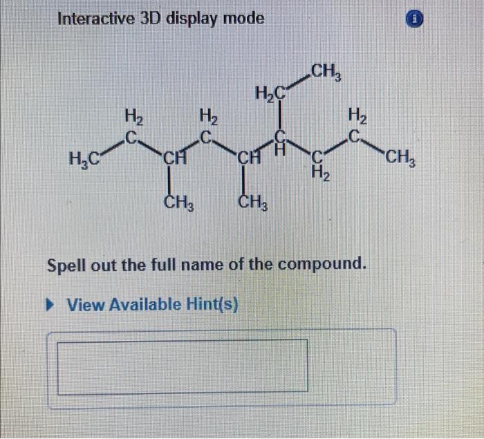 Solved Interactive 3D display mode Spell out the full name | Chegg.com