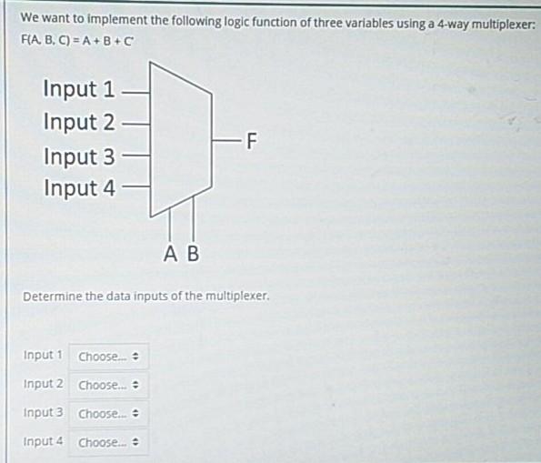 Solved We Want To Implement The Following Logic Function Of 4766