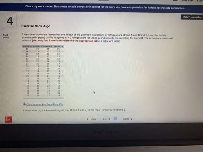 Solved & Exit Subm Check my work mode : This shows what is | Chegg.com
