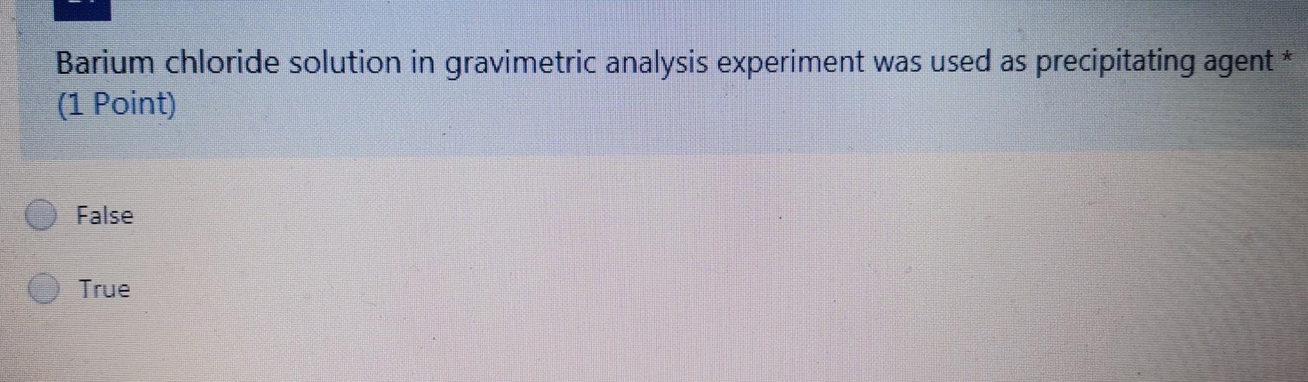 Solved Barium chloride solution in gravimetric analysis | Chegg.com