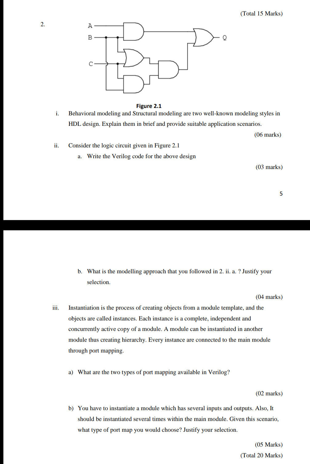 Solved (Total 15 Marks) 2. A B O E Boo i. Figure 2.1 | Chegg.com