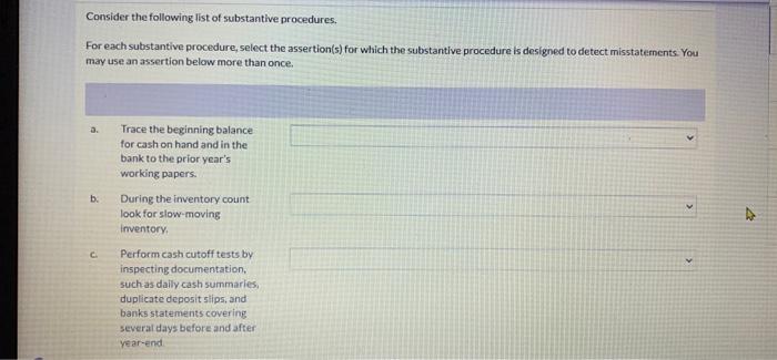 Solved Consider the following list of substantive | Chegg.com