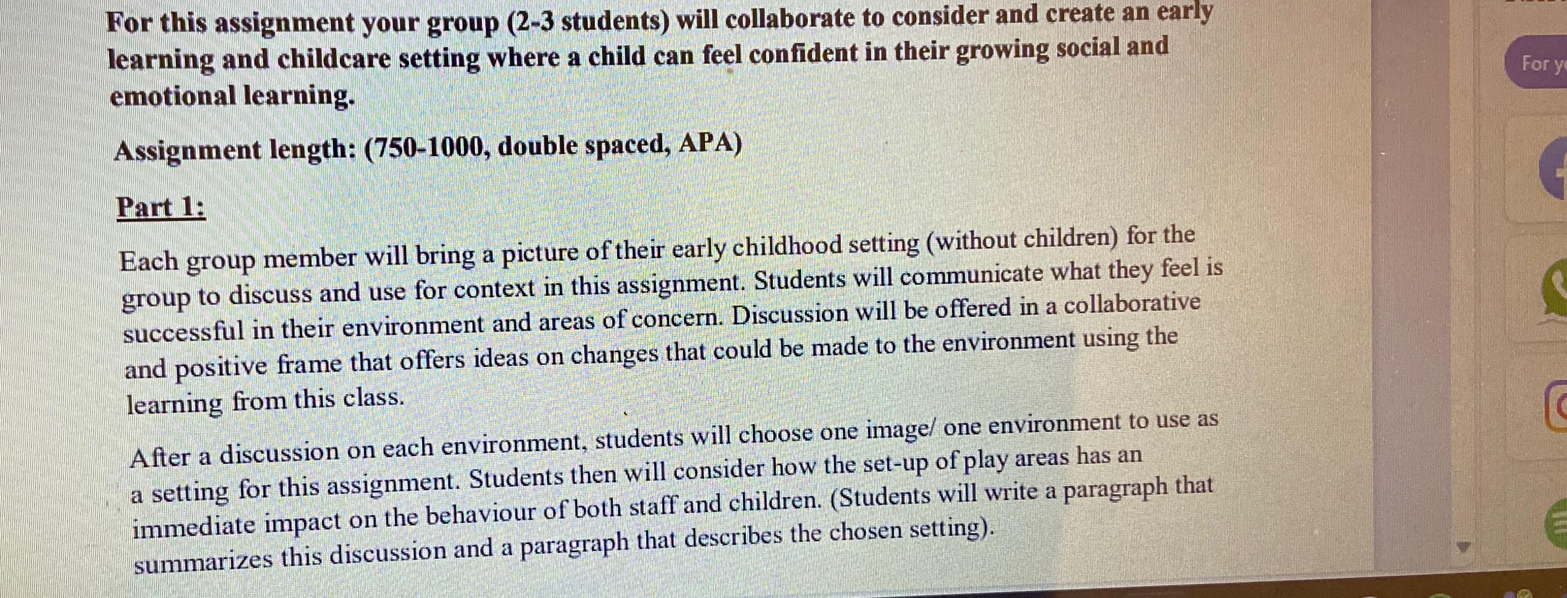 Solved For this assignment your group ( 2-3 ﻿students) ﻿will | Chegg.com