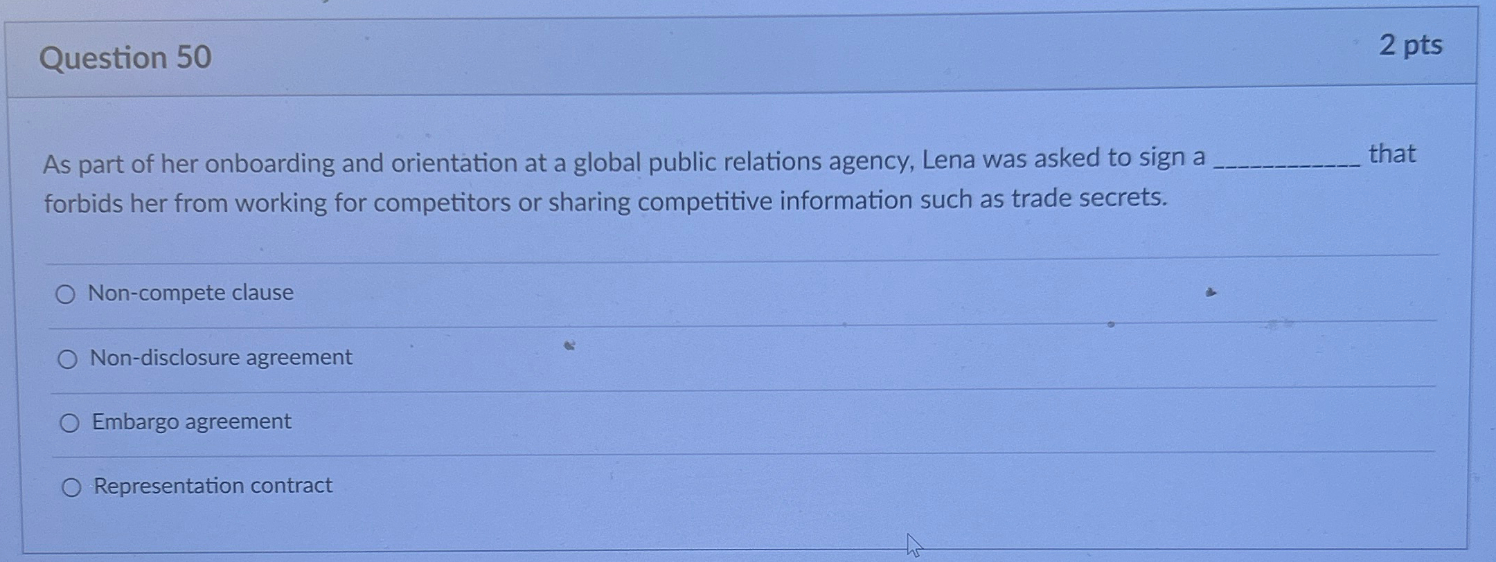 Solved Question 502 ﻿ptsAs part of her onboarding and | Chegg.com