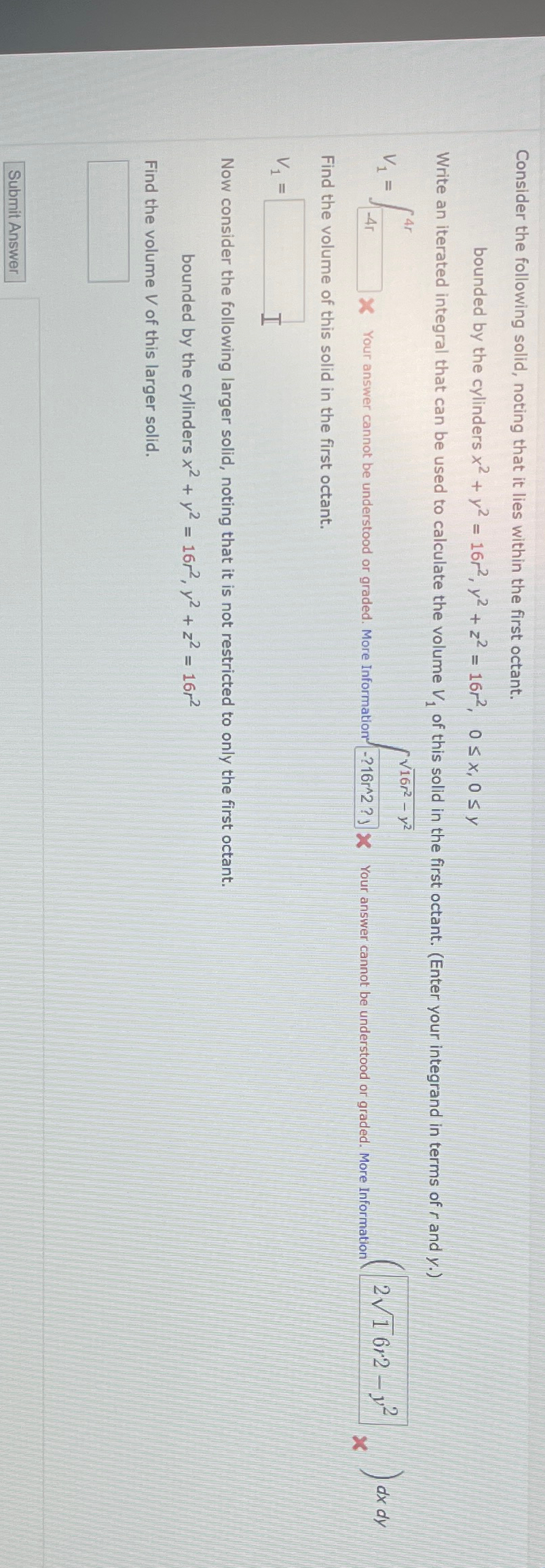 Solved Consider the following solid, noting that it lies | Chegg.com