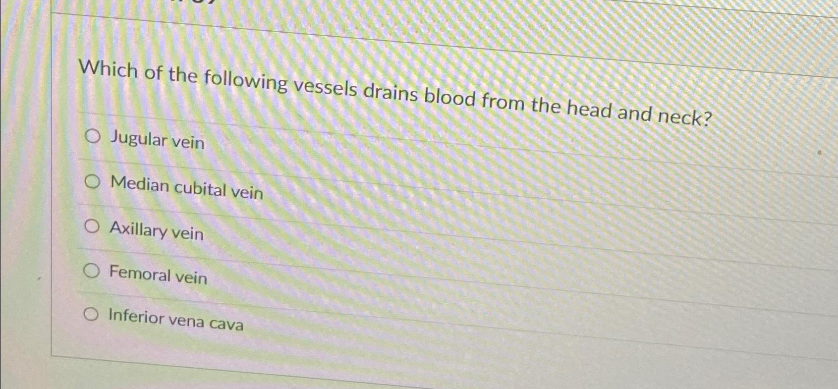 Solved Which of the following vessels drains blood from the | Chegg.com