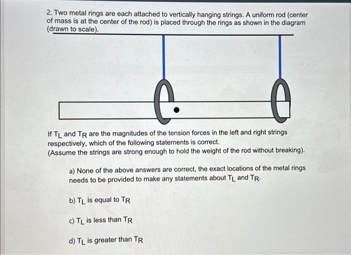 Solved 2. Two metal rings are each attached to vertically | Chegg.com