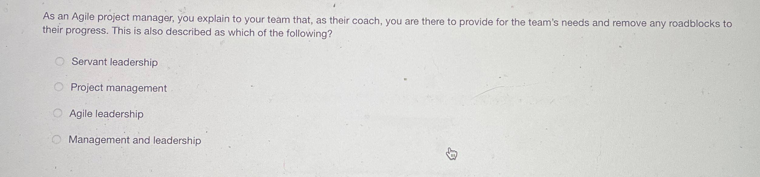 Solved As an Agile project manager, you explain to your team | Chegg.com