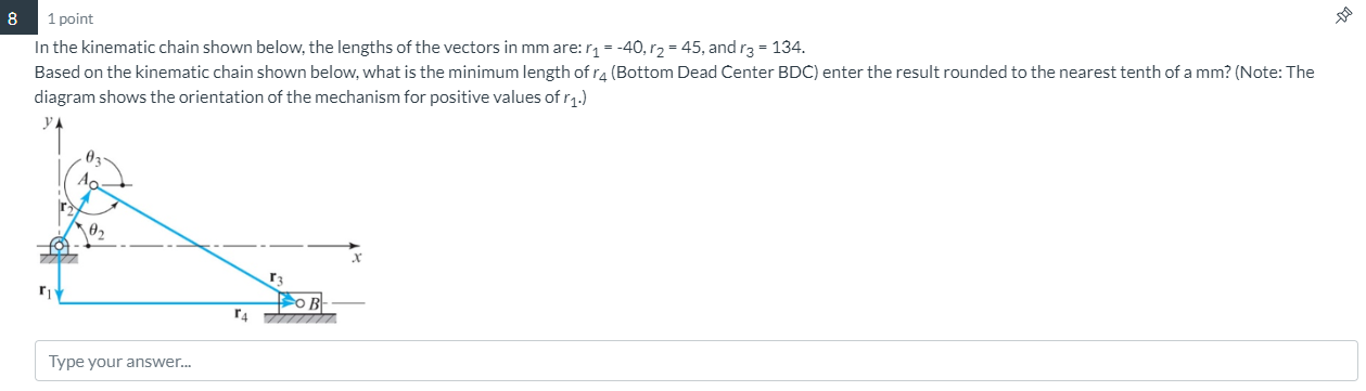 Solved 1 ﻿pointIn the kinematic chain shown below, the | Chegg.com