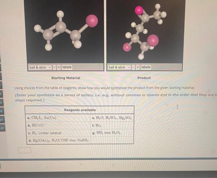 Solved Starting Material Product Using choices from the | Chegg.com