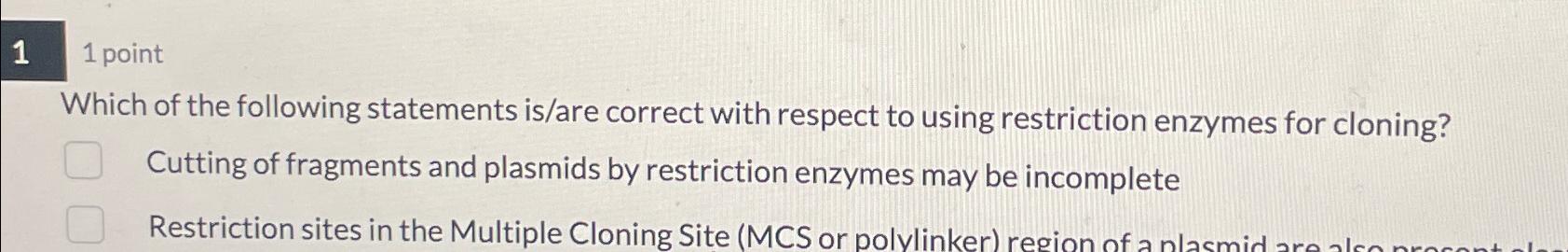 Solved 11 ﻿pointWhich of the following statements is/are | Chegg.com
