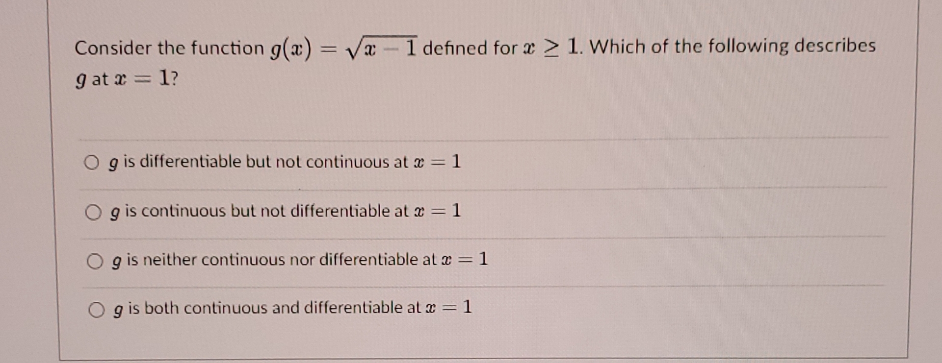 Solved Consider the function g(x)=x-12 ﻿defined for x≥1. | Chegg.com